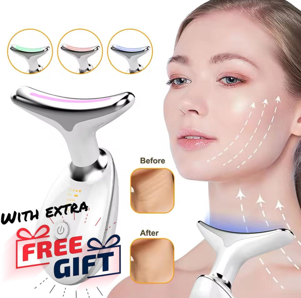 LED Face & Neck Wrinkle Massager! 7-in-1 Facial LED Sculptor [With Fre ...